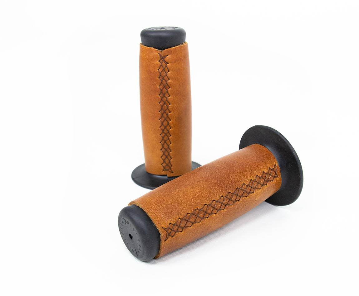 BAAK - Leather covered handlebar grips - Vickers Motorcycle Company